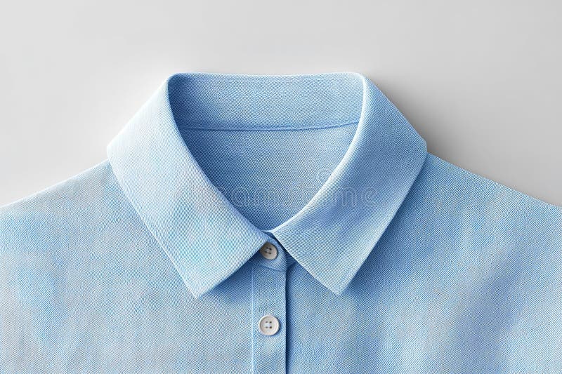 Soft Blue Collar Shirt Displayed on a Neutral Background Highlighting ...