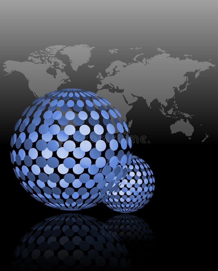 Soft Blue 3d Business Spheres on Gray Abstract Background Stock ...