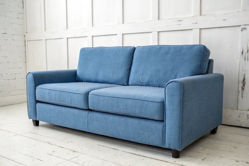 Soft Blue Double-seat Sofa on White Background Stock Illustration ...
