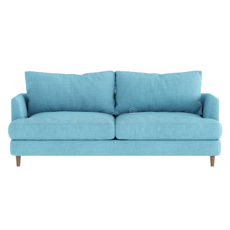 Blue Sofa Top View with Pillow Isolated Background 3d Rendering Stock ...
