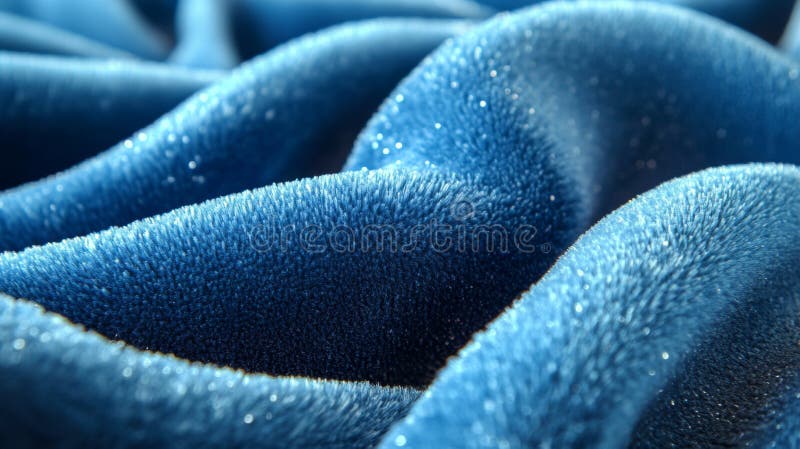 Soft Blue Fabric with Subtle Shimmer Drapes Elegantly in Gentle Folds ...