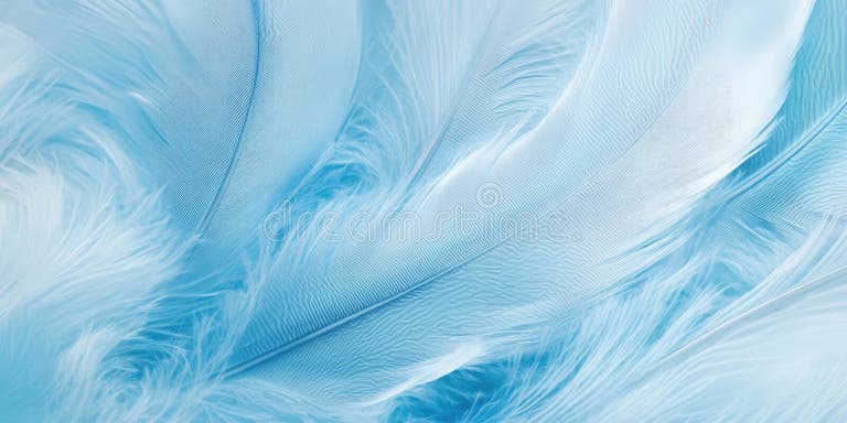 Soft Blue Feather Texture: Close-up of Delicate Blue Feathers with a Soft, Downy Texture and ...