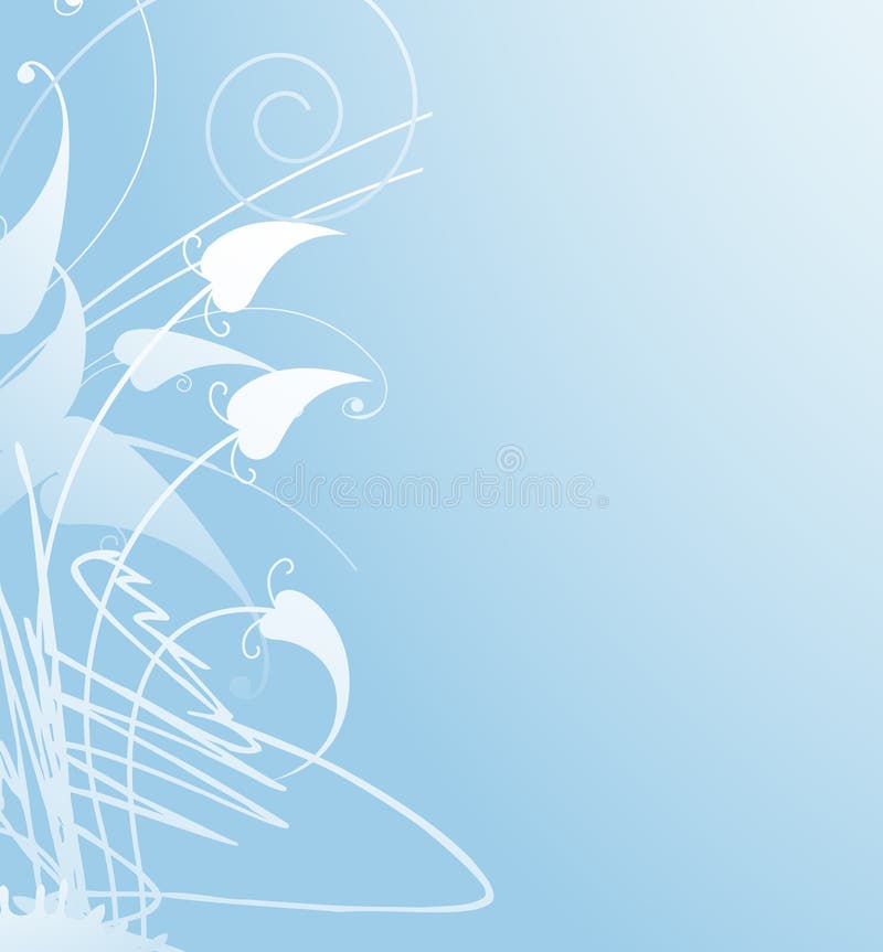 Soft Blue Floral Background Stock Vector - Illustration of frame ...