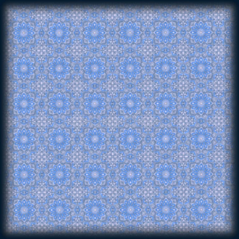 Soft Blue Floral Geometric Pattern Stock Illustration - Illustration of ...