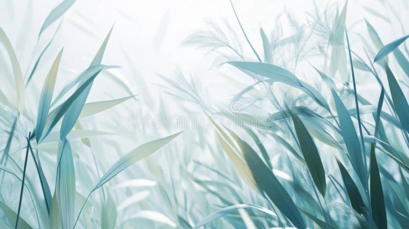 Soft Blue Green Grass Field Under Soft Light Stock Illustration ...