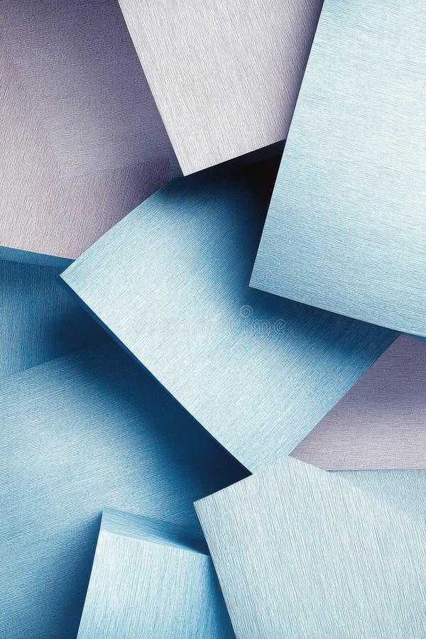 Soft Blue and Lavender Geometric Cutouts Layered on Textured Fabric ...