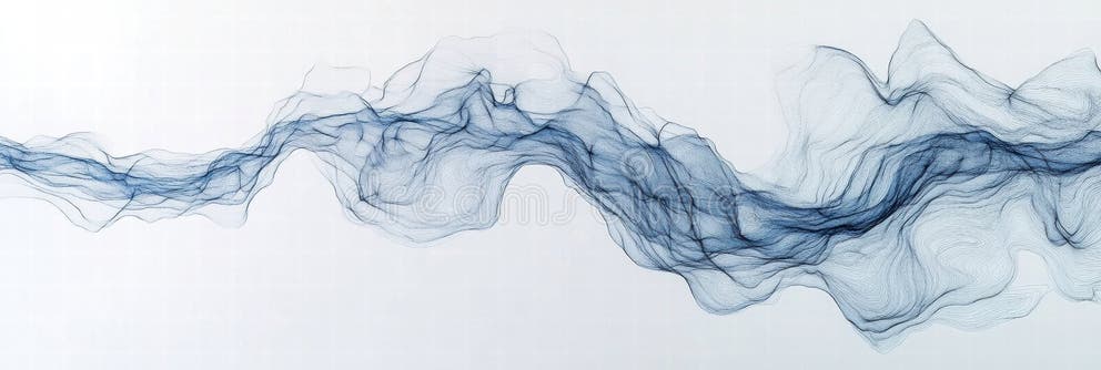 Abstract Flowing Lines Create a Soft Wave Pattern with Shades of Blue on a Light Background ...