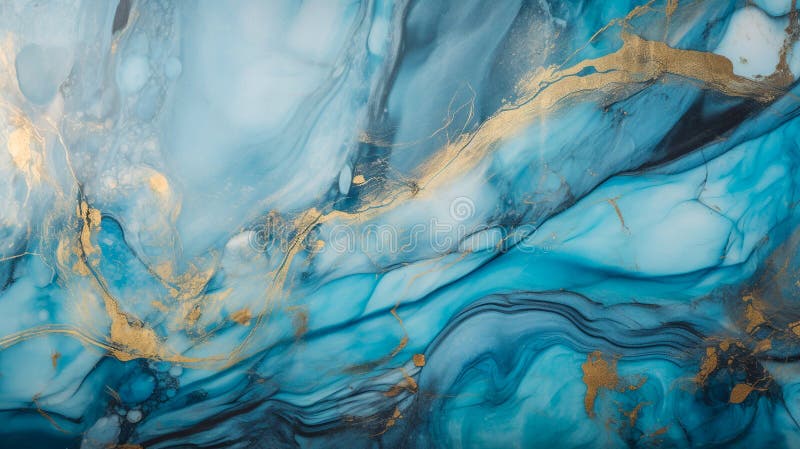 Soft Blue Marble Texture with Gold Streaks. Generative AI Stock ...