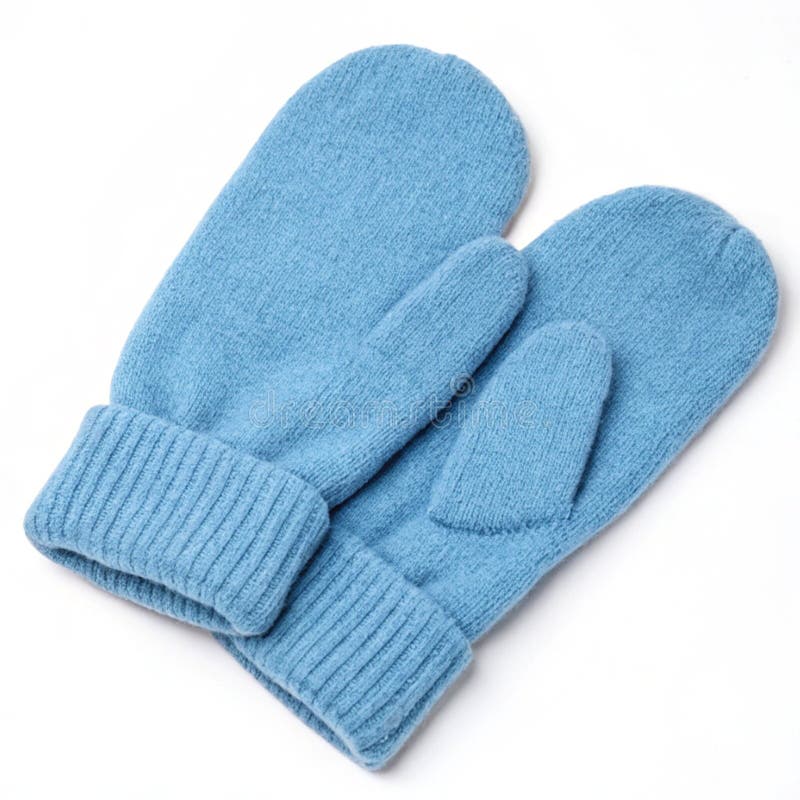 Soft Blue Mittens on Transparent Background Stock Illustration ...