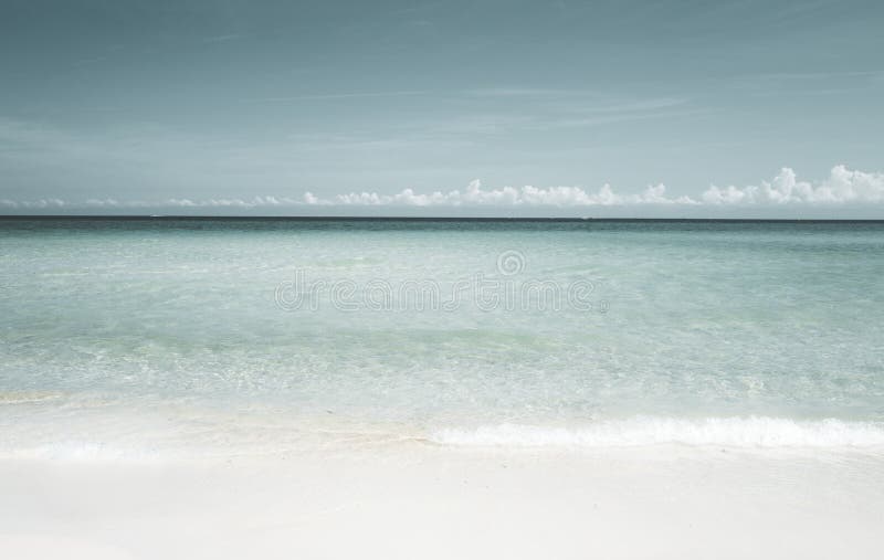 Soft Blue Ocean Wave on Clean Sandy Beach. Stock Image - Image of ...
