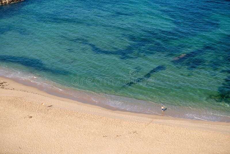 Soft Blue Ocean Wave on Clean Sandy Beach Stock Photo - Image of ...