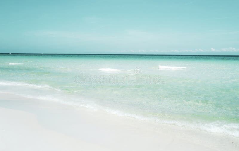 Soft Blue Ocean Wave on Clean Sandy Beach. Stock Photo - Image of ...