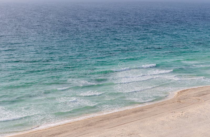 Soft Blue Ocean Wave on Clean Sandy Beach Stock Photo - Image of aerial ...