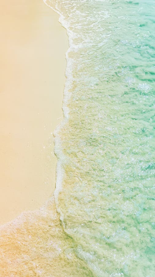 Soft Blue Ocean Wave on Clean Sandy Beach, Vertical Stock Photo - Image ...