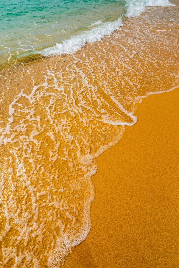 Soft Blue Ocean Wave on Clean Sandy Beach Stock Photo - Image of island ...