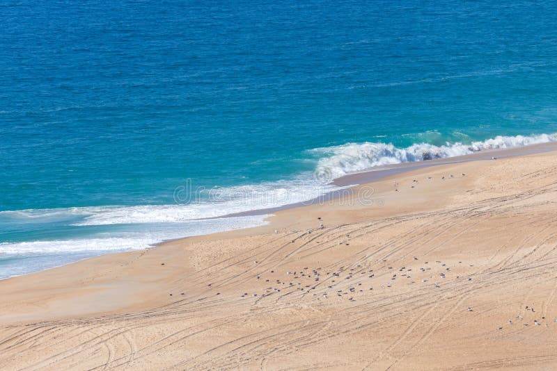 Soft Blue Ocean Wave on Sandy Beach. Background Stock Photo - Image of ...