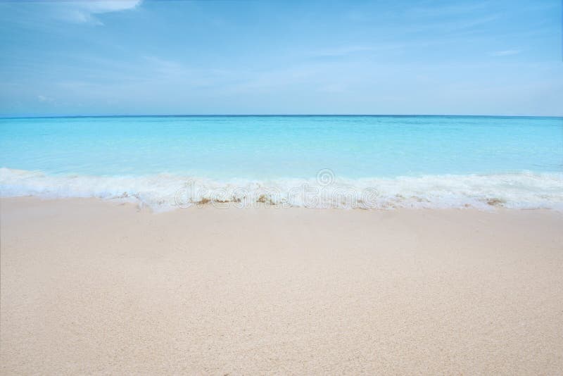 Soft Blue Ocean Wave on Sandy Beach. View of Nice Tropical Beach ...