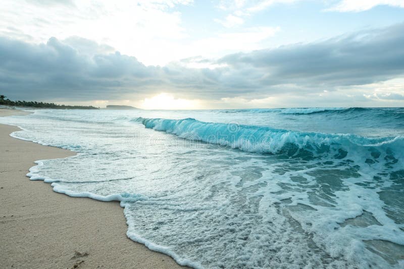Soft Blue Ocean Waves on the Beach - Tranquil Seaside View Stock ...
