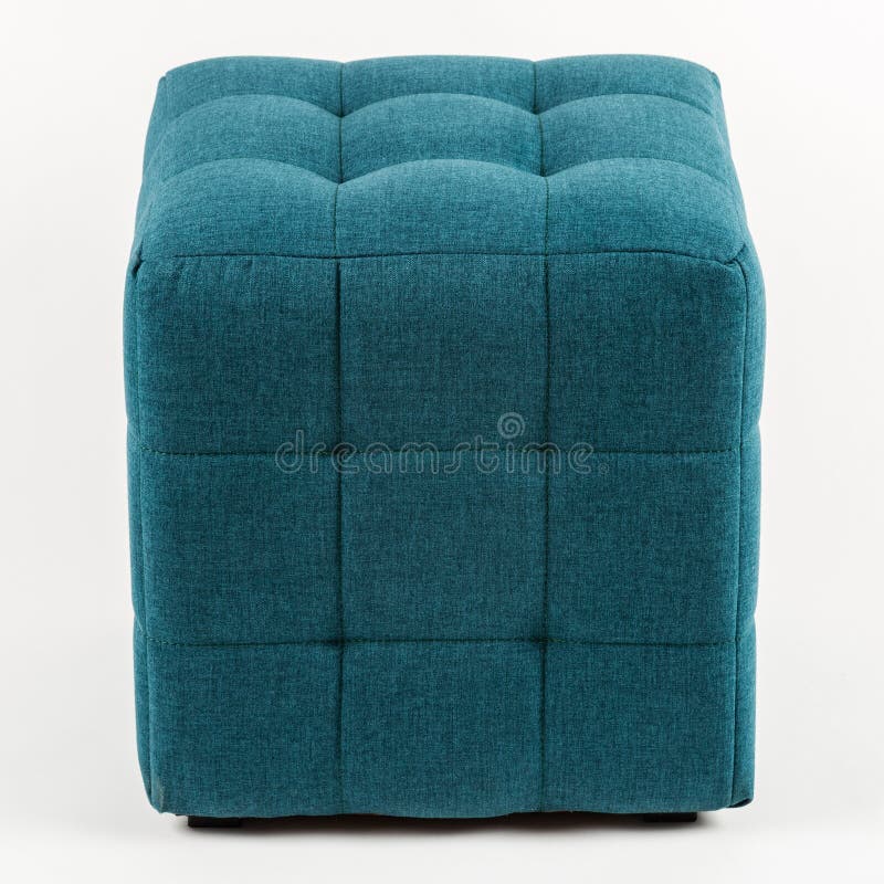 Soft Blue Pouf on a White Background Stock Photo - Image of white ...