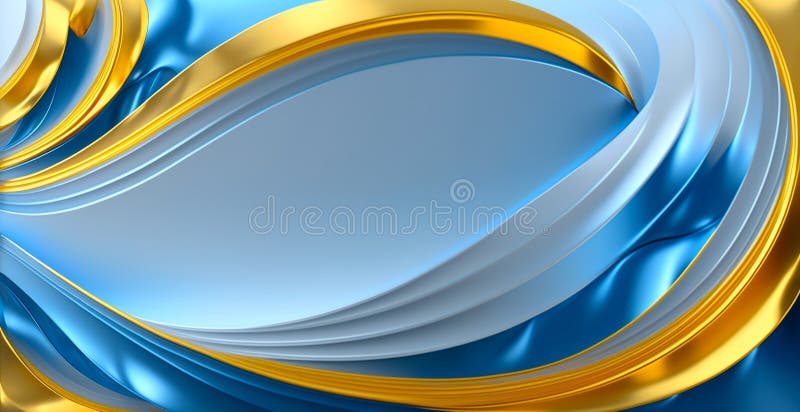 Soft Blue Realistic Illustration with Wavy Forms. Modern Composition ...