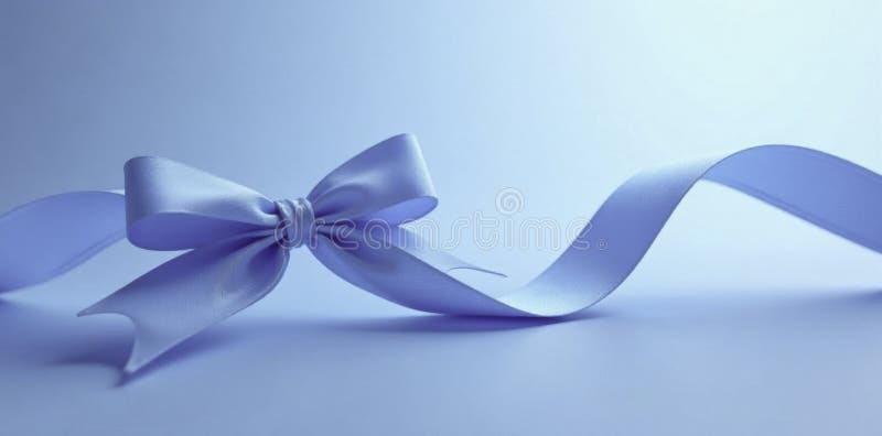 Soft Blue Ribbon Flows Freely from a Delicate Bow, Blue, Ethereal Stock ...
