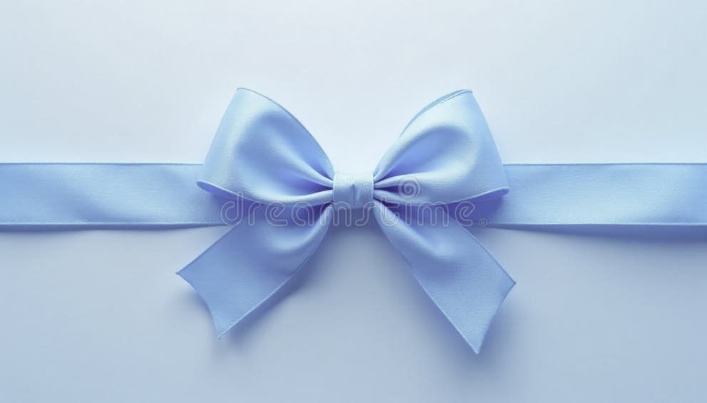 Soft Blue Ribbon Flows Freely from a Delicate Bow, Gentle, Ribbon, Bow ...