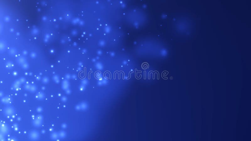 Soft Blue Shiny Magic Particles Moving Up. Smooth Bokeh Floating ...