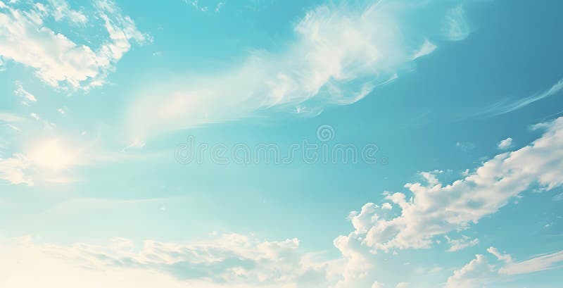 Soft Blue Sky with White Clouds and Grainy Texture Stock Illustration ...