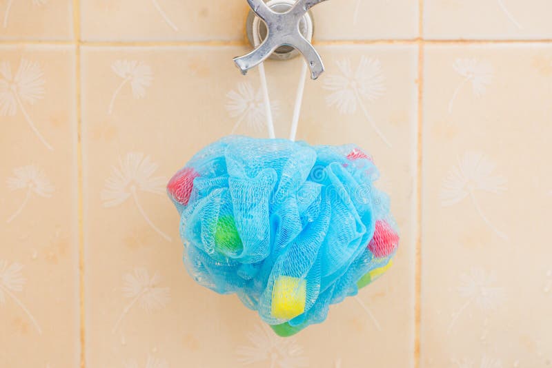 Soft blue synthetic sponge stock image. Image of netted - 61150227