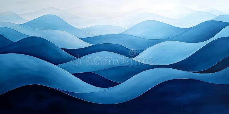 Abstract Digital Artwork Featuring Smooth Flowing Wave Patterns Shades ...