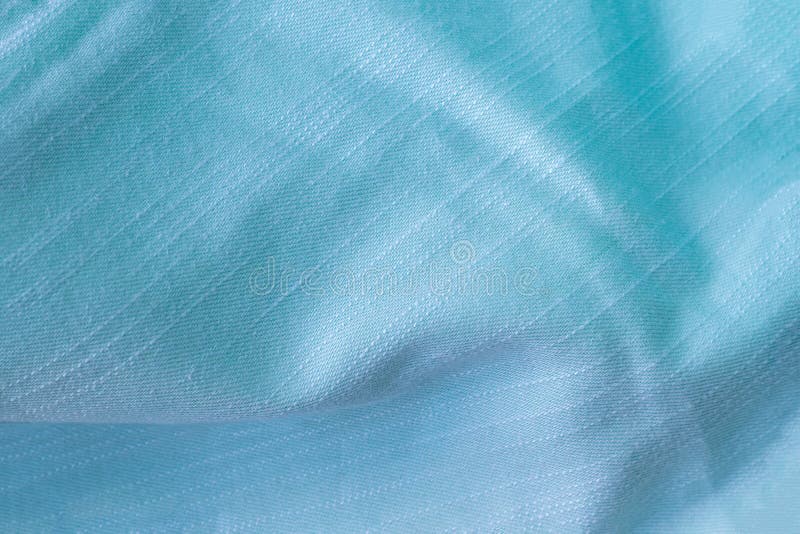 Soft Blue, Turquoise Crumpled Cotton Fabric Texture Background with ...