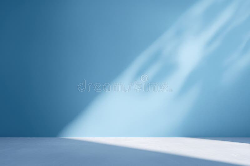 Soft Blue Wall with Gentle Light Creating a Serene Atmosphere, Perfect ...
