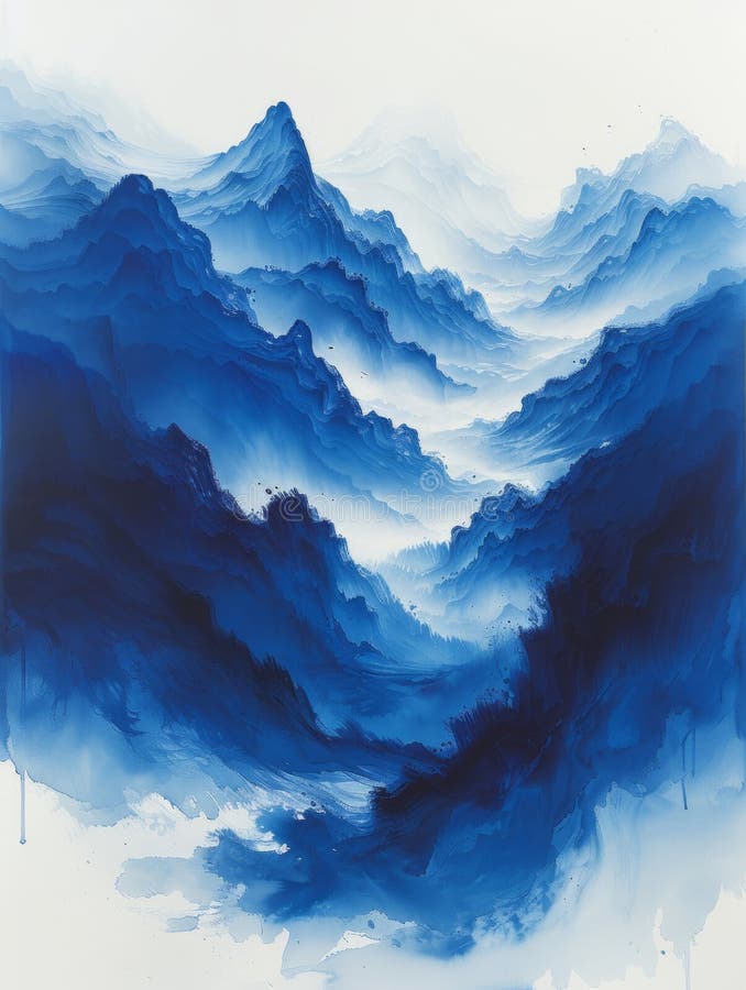 Soft Blue Watercolor Splash on White Generative AI Stock Illustration ...