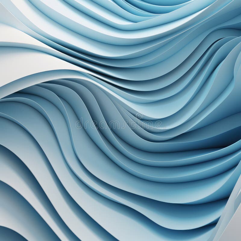 Soft Blue Waves of Layered Material Create a Serene Abstract Design ...