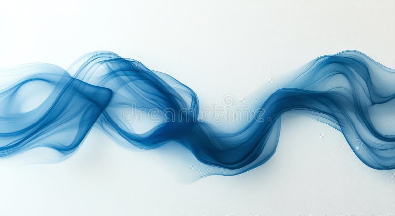 Soft Blue Waves of Translucent Fabric Flowing Gracefully Across a Light ...