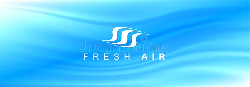 Soft Blue Wavy Airy Background. Packaging Design with Air Flow Waves ...