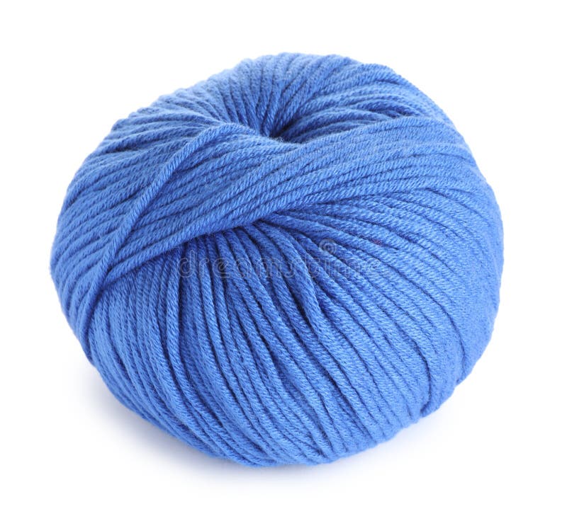 Soft Blue Woolen Yarn Isolated on White Stock Photo - Image of blue ...