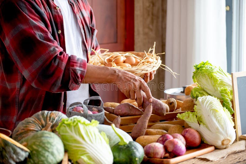 Soft Blur Image of Chef Man Select the Ingredient and Raw Material for ...