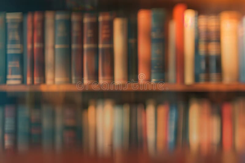 Soft Blurred Abstract Library Background with Books, Peaceful Reading ...