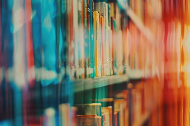 Soft Blurred Abstract Library Background with Books, Peaceful Reading ...