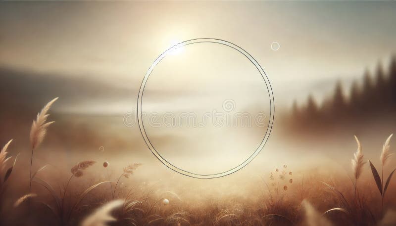 Soft Blurred Natural Background with Empty Circle for Text Placement ...