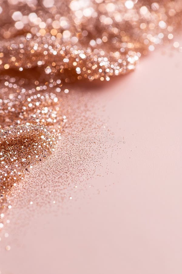 A Soft Blush Pink Background Features a Delicate Rose Gold Glitter ...
