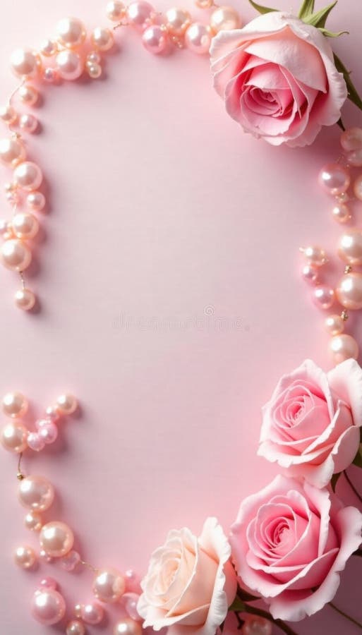 Soft Blush Pink Rose Pearl Backdrop, Pearl Accents, Delicate, Pearl ...