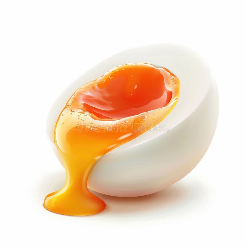 Soft Boiled Egg with Runny Yolk. Generative Ai Stock Illustration ...