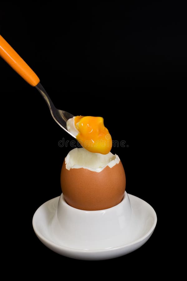Soft-boiled egg and spoon stock image. Image of diet - 12506899