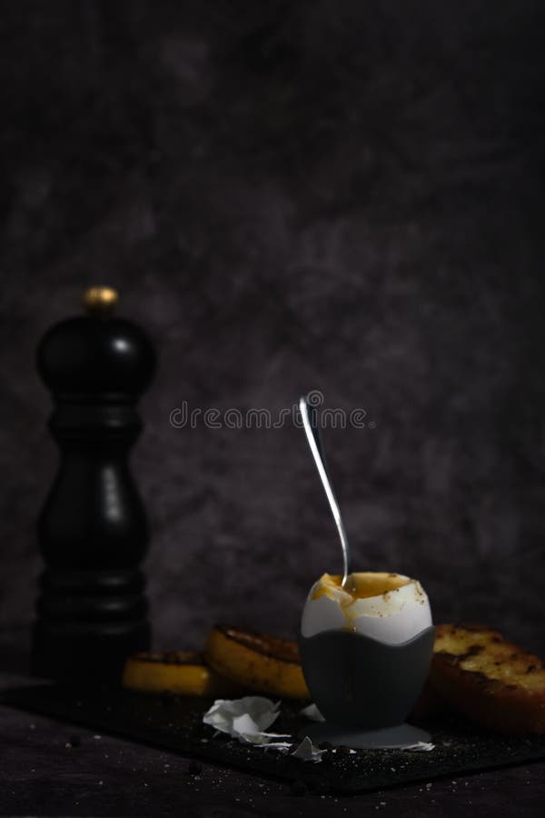 Soft-boiled egg on a stand stock photo. Image of boiled - 219530166