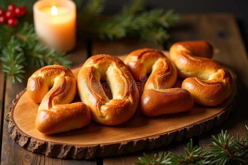Soft Bread Shaped 2025 with Holiday Decorations. AI Generation Stock ...