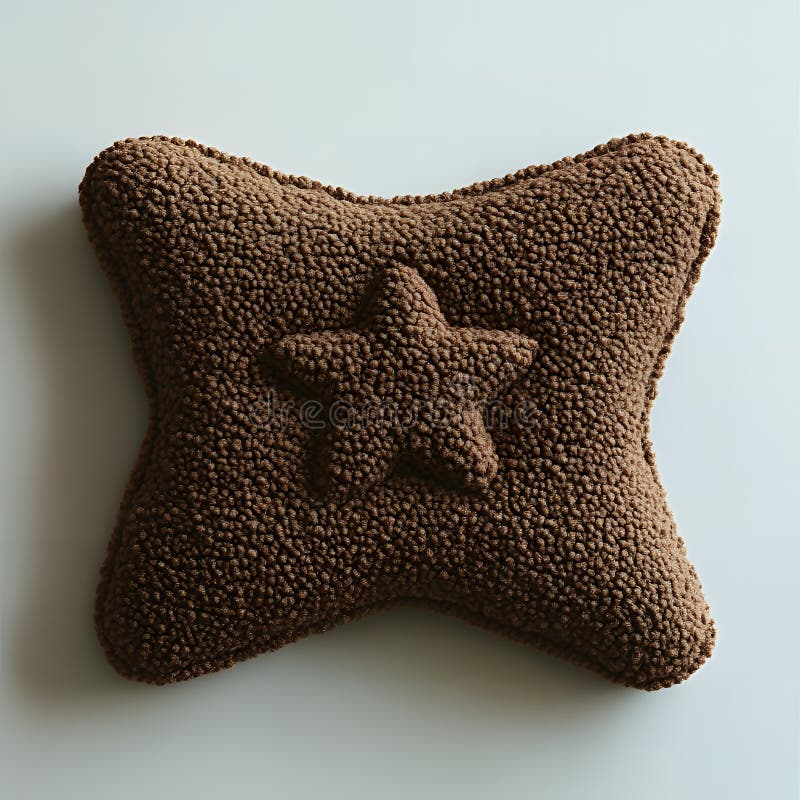 Soft Brown Pillow with a Star Design Stock Illustration - Illustration ...