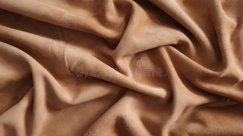 Soft Brown Suede Fabric Draped Elegantly on a Surface Showcasing Its ...