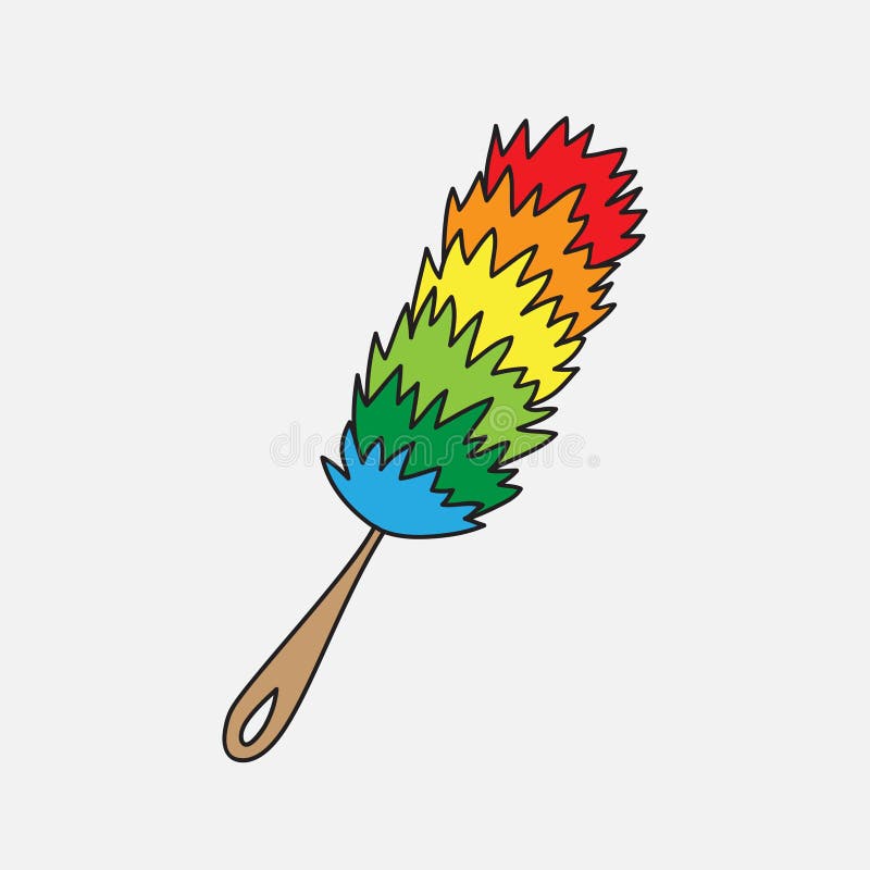 Soft Brush for Brushing Dust during Cleaning. Vector Illustration Stock ...